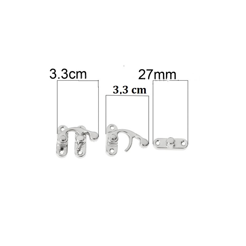 50 fermoirs de sac, valise, boite chromé (G25/02)
